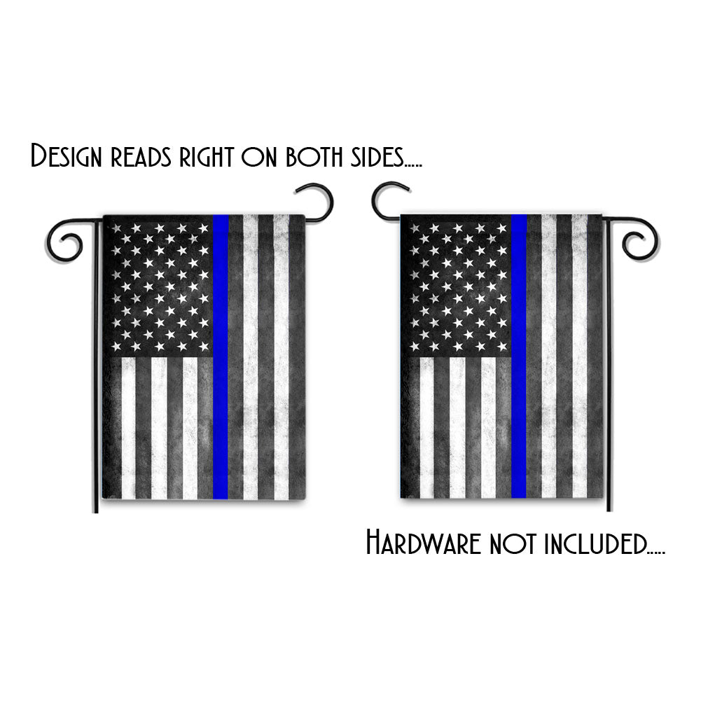 Thin Blue Line Subdued American Flag Garden Flag | Police Gifts ...
