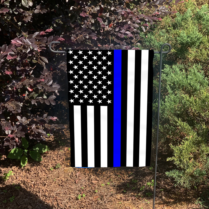 Double Sided Thin Blue Line American Flag Law Enforcement Garden Flag ...