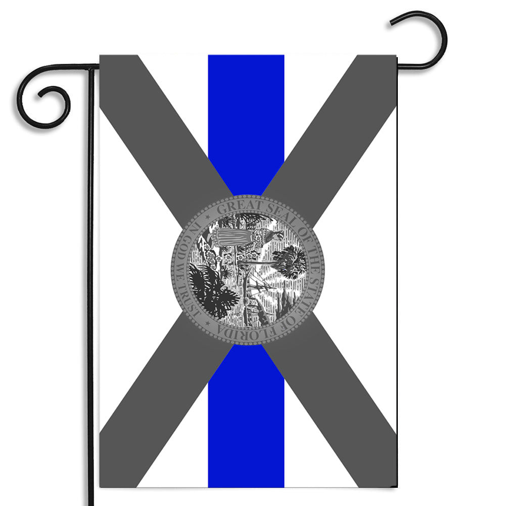 Subdued Florida State Flag Thin Blue Line Law Enforcement Garden Flag ...