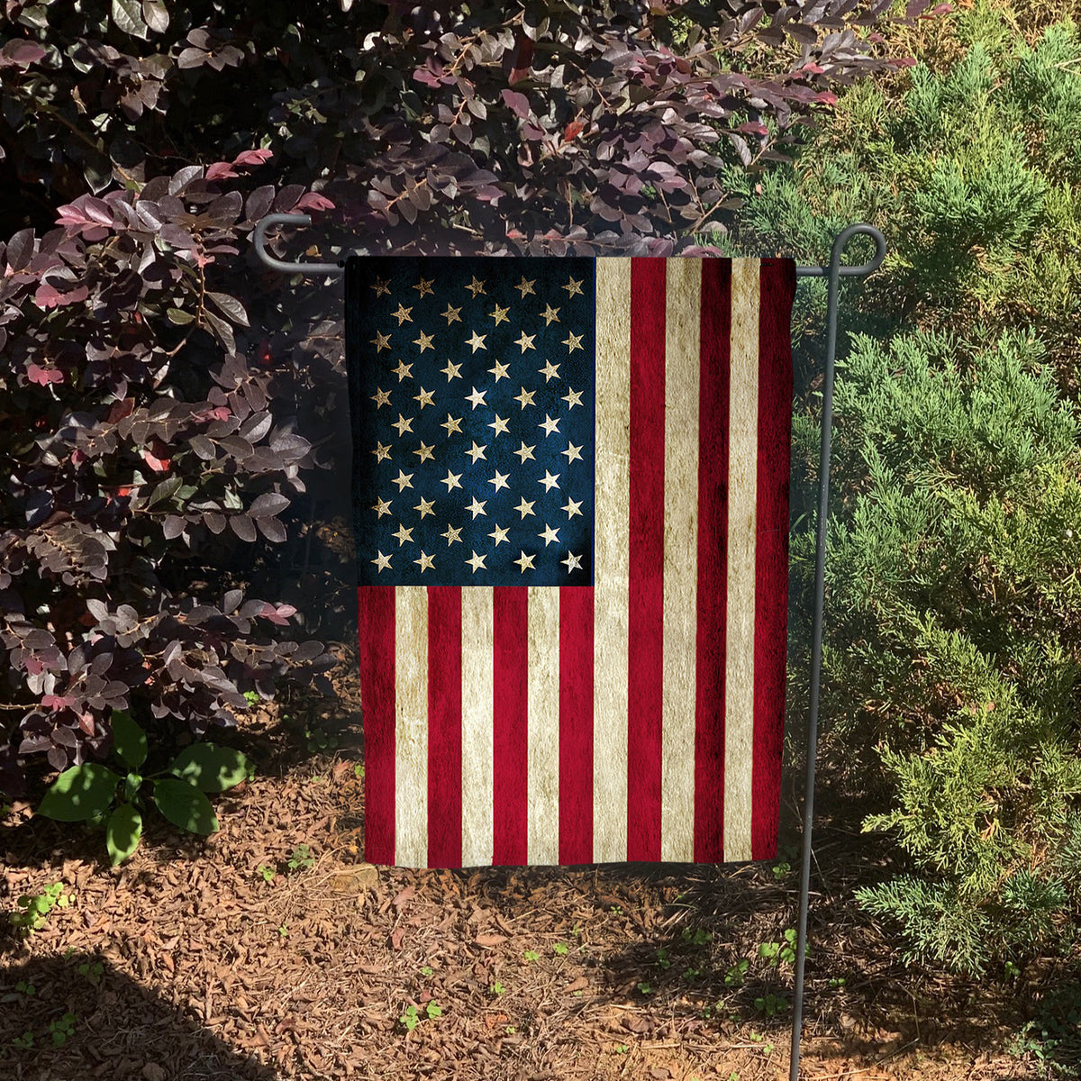 Double Sided American Flag Garden Flag - Vintage Distressed Style Gard ...