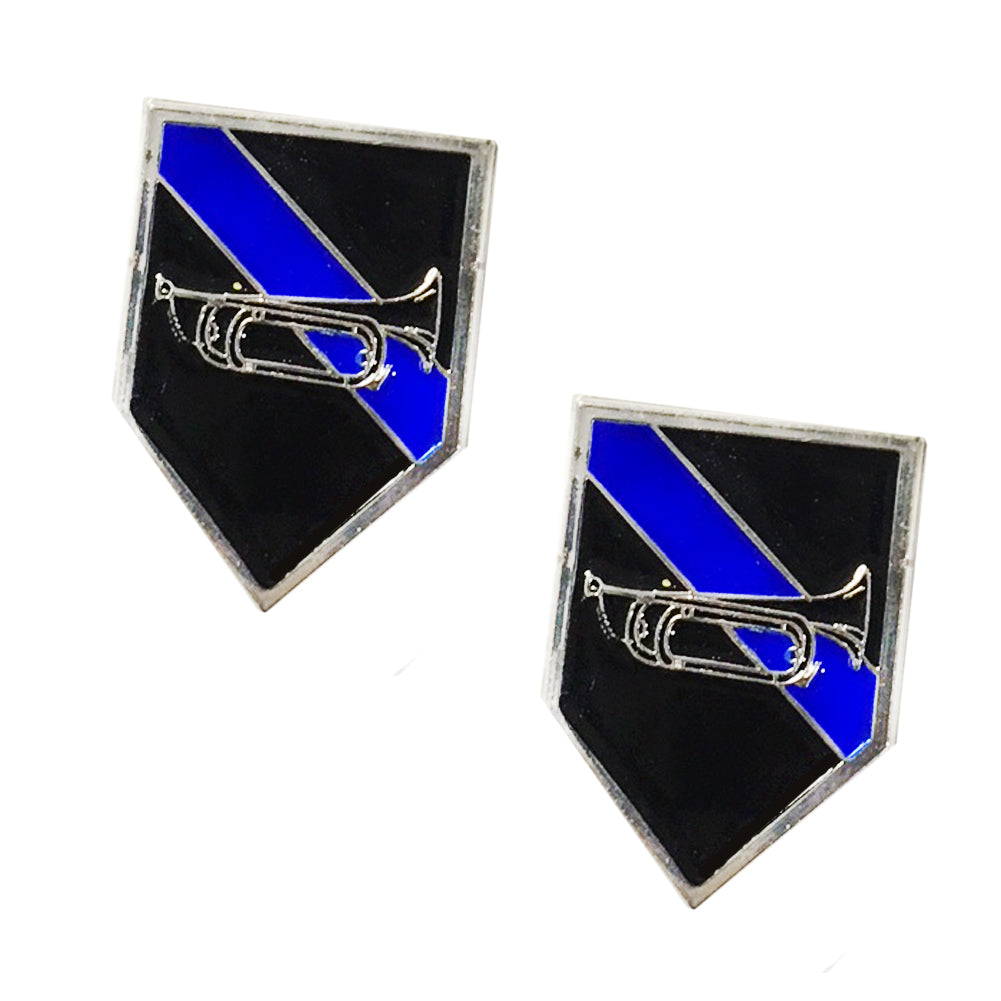 Police Sheriff Law Enforcement Bugle Thin Blue Line Lapel Pin ...