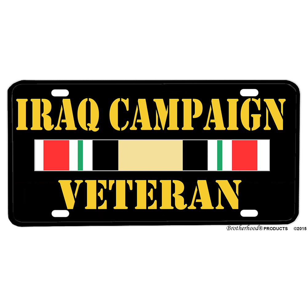 Iraq Campaign Veteran Ribbon Design License Plate – abrotherhood