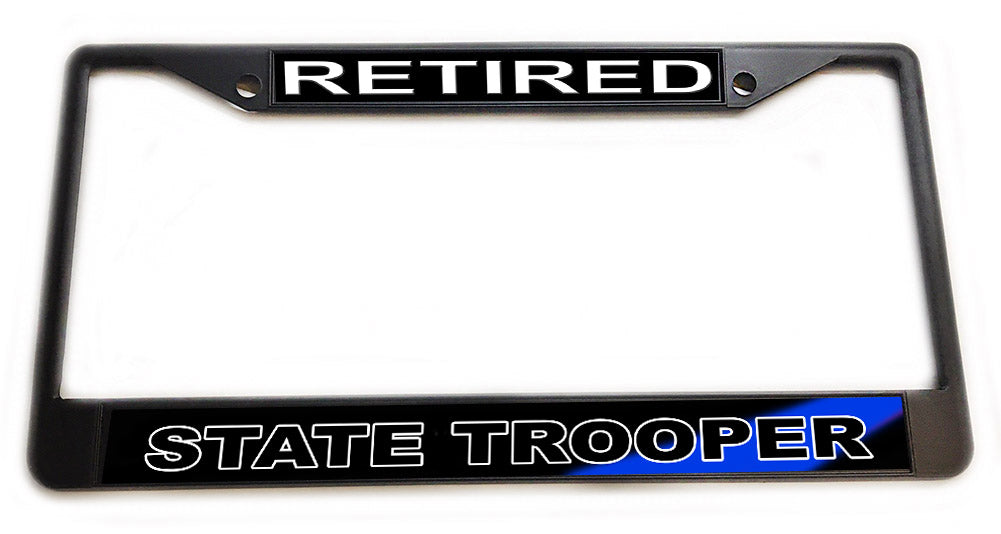 Retired State Trooper Thin Blue Line License Plate Frame – abrotherhood