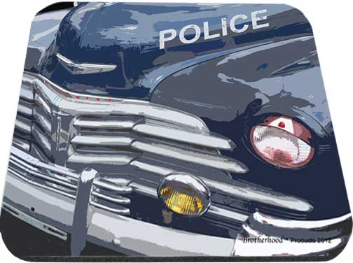 Old Chevrolet Police Patrol Car Mouse Pad – abrotherhood