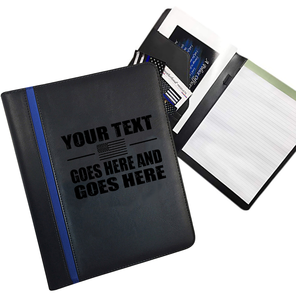 Personalize Thin Blue Line Padfolio Bundle | Police Squad Gifts ...