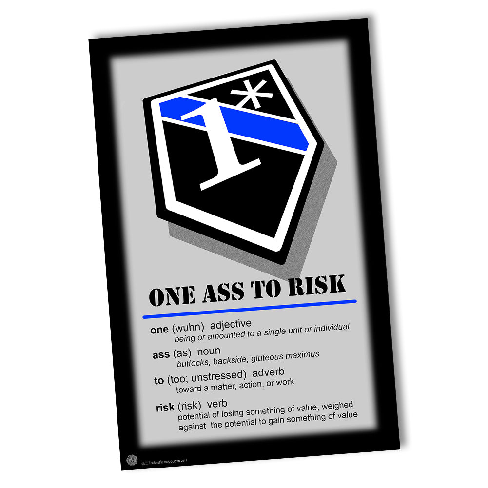 Law Enforcement Definition of 1* One Ass To Risk Poster 24x36 or 11x17 ...