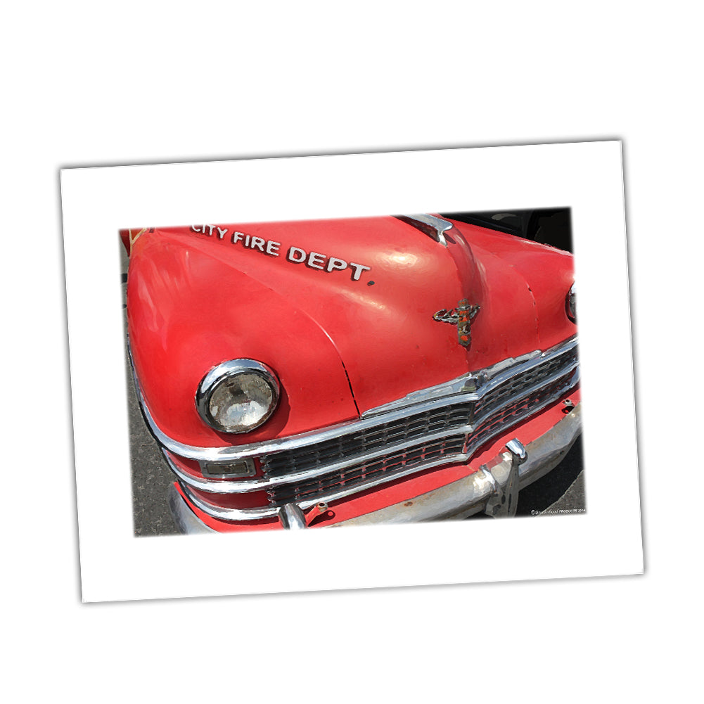 Vintage City Fire Department Fire Chiefs Car Glossy Print – abrotherhood