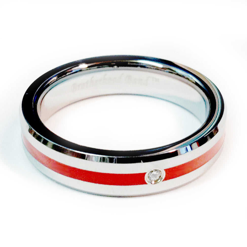 Firefighter Tungsten Thin Red Line Ring | Firefighter Gifts – abrotherhood
