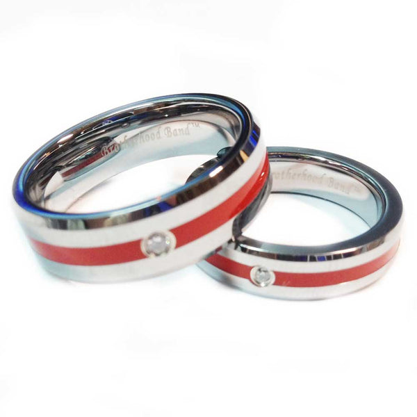 Firefighter Tungsten Thin Red Line Ring | Firefighter Gifts – abrotherhood