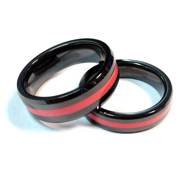 Firefighter Thin Red Line Ceramic Ring | Brotherhood Band – abrotherhood
