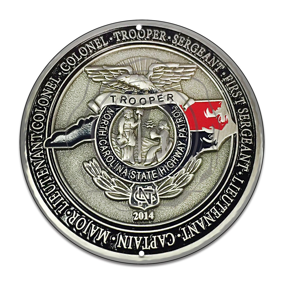 North Carolina State Highway Patrol 2014 Ranks 11.75 Inch Circle Alumi ...