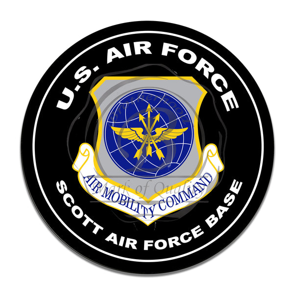 United States Air Force Air Mobility Command 11.75 Inch Circle Aluminum ...