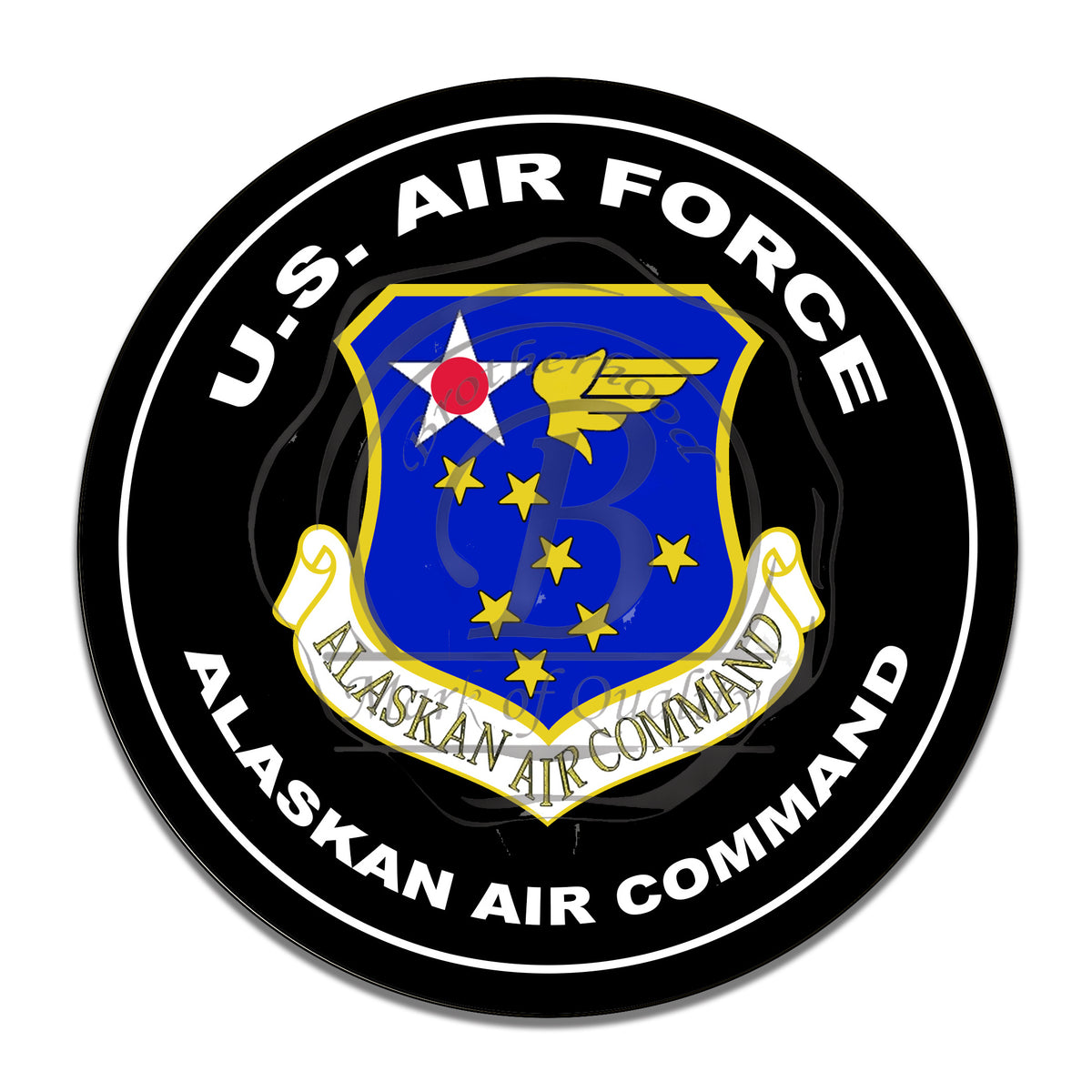 United States Air Force Alaskan Air Command 11.75 Inch Circle Aluminum ...